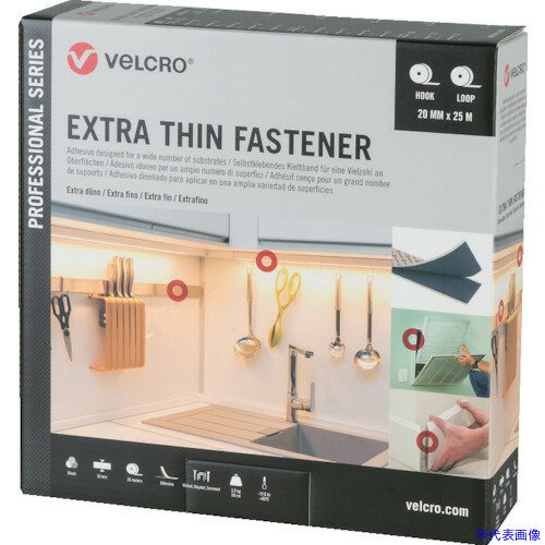オレンジブック トラスコ中山　TRUSCOVelcro VELCRO[[R上]]結束テープ 極薄タイプ 幅20mm×長さ5m 黒 〔品番:VELPS20020〕[ 注番:2503678]特長●極薄なので狭い場所や目立たせたくない場所に使用で...