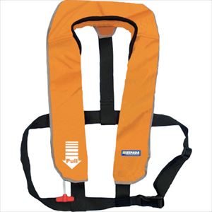 オレンジブック トラスコ中山　TRUSCOタニザワ 小型船舶用救命胴衣(膨脹式)BJ-2500 〔品番:BJ2500OR〕[ 注番:2504495]特長●自社工場で生産した、純国産の首掛け型ライフジャケットです。●作動索を引くと膨脹する機能...