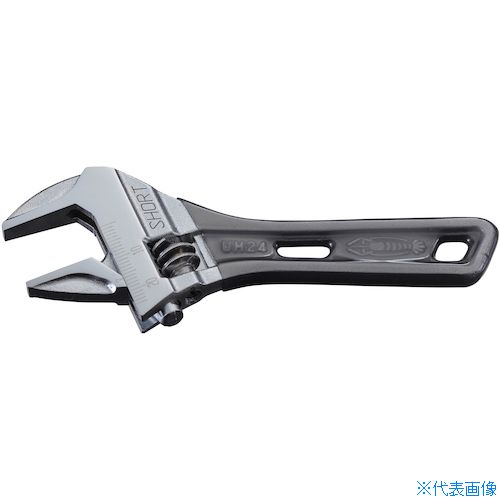 オレンジブック トラスコ中山　TRUSCOロブテックス ポケットモンキーレンチ スモーク 118mm 〔品番:UM24SS〕[ 注番:2505207]特長●ショートタイプのエビ印ハイブリッドモンキレンチです。●軽く、薄く、口開きワイドでスケ...