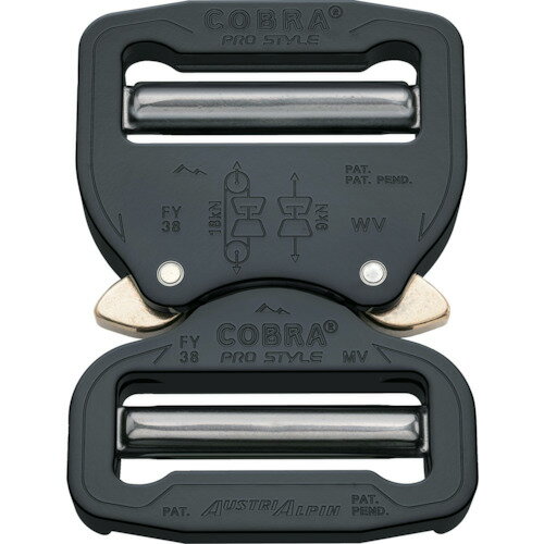 オレンジブック トラスコ中山　TRUSCOALPIN COBRAプロスタイル バックル 38MM ブラック VV 〔品番:FY38KVV〕[ 注番:2509523]特長●よりスムーズなロック機構と粉塵等が内部へ入りにくい設計になっています。...