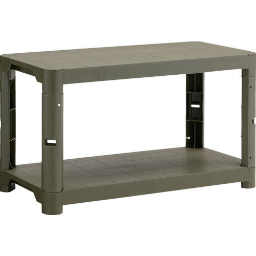 オレンジブック トラスコ中山　TRUSCOTRUSCO プラ棚 高さ515−2段タイプ コーナーキャップ4個付 つや消しОD 〔品番:TPT1342CMOD〕[ 注番:2564185]特長●脚は棚板内にワンタッチで収納可能です。●（棚1枚に...