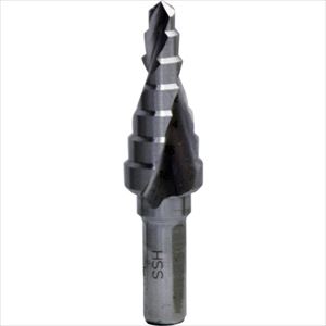 オレンジブック トラスコ中山　TRUSCOリンク スパイラルステップビット 〔品番:STS2E〕[ 注番:2566069]特長用途●薄鉄板・木材・アルミ・プラスチックの穴あけ、穴の拡大に。仕様●段数(段)：7●シャンク径(mm)：8●穴あけ...
