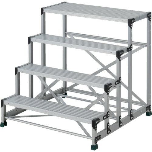 オレンジブック トラスコ中山　TRUSCOTRUSCO 作業用踏台 4段 ステップ奥行200 高さ1.0m 天板1000X400 〔品番:TSF41010〕[ 注番:2581259]特長●底面にも筋交いが入っており、安定感に優れています。●...