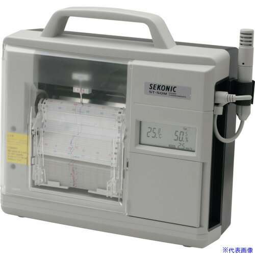 オレンジブック トラスコ中山　TRUSCOSEKONIC 電子式温湿度記録計 〔品番:ST50M〕[ 注番:2604252]特長●SDカードにて記録保存可能です。●長期連続記録、アルカリ乾電池で最大6ヶ月間の連続記録可能です。●チャート紙交...