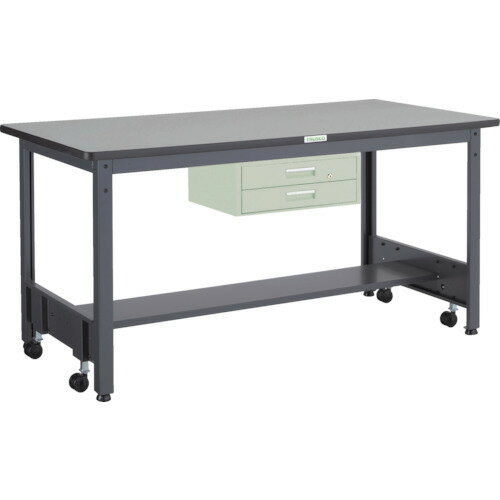 オレンジブック トラスコ中山　TRUSCOTRUSCO 中荷重作業台(500kg)CFW型 1800X750XH740 2段引出付 ダークグレー色 〔品番:CFWR1875F2〕[ 注番:2779838]特長●移動に便利なキャスター内蔵の作...