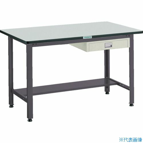 オレンジブック トラスコ中山　TRUSCOTRUSCO 中荷重作業台(500kg)AEW型 1200X750XH740 薄型1段引出付 ダークグレー色 〔品番:AEWR1275UDC1〕[ 注番:2780356]特長●主要部が溶接構造のため...