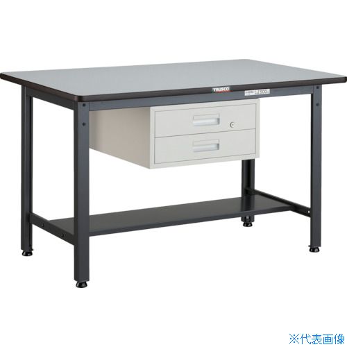 オレンジブック トラスコ中山　TRUSCOTRUSCO 中荷重作業台(500kg)AEW型 1200X750XH740 2段引出付 ダークグレー色 〔品番:AEWP1275F2〕[ 注番:2780682]特長●引出しは作業者の使い勝手に合わ...