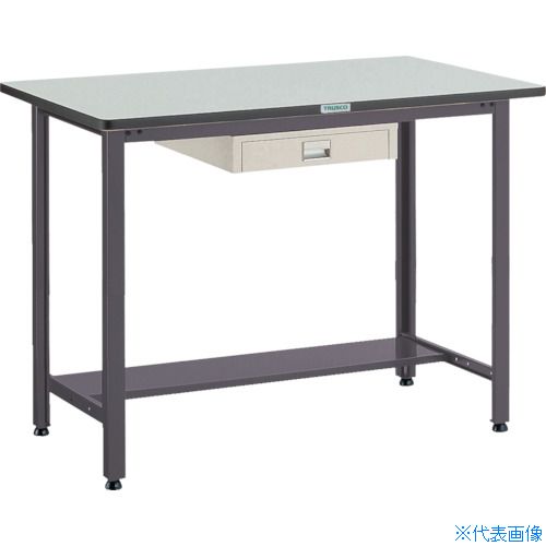オレンジブック トラスコ中山　TRUSCOTRUSCO 中荷重立作業台(500kg)HAEW型 1800X750XH885 薄型1段引出付 ダークグレー色 〔品番:HAEWR1875UDC1〕[ 注番:2781131]特長●主要部が溶接構造...