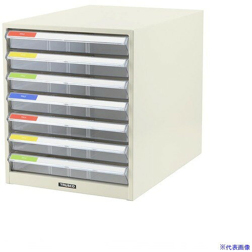 オレンジブック トラスコ中山　TRUSCOTRUSCO B4型レターケース 浅型7段 〔品番:TB47P〕[ 注番:2782413]特長●カラー分類でスピーディーな検索ができます。●8通りに使える見出しカード付です。●小さなパーツの保管・整...