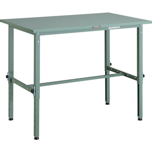 オレンジブック トラスコ中山　TRUSCOTRUSCO 軽荷重作業台高さ調節式(150kg)AEM型 1200X900XH650〜950 基本タイプ グリーン色 〔品番:SAEM1209〕[ 注番:2850885]特長●650〜950mmの...