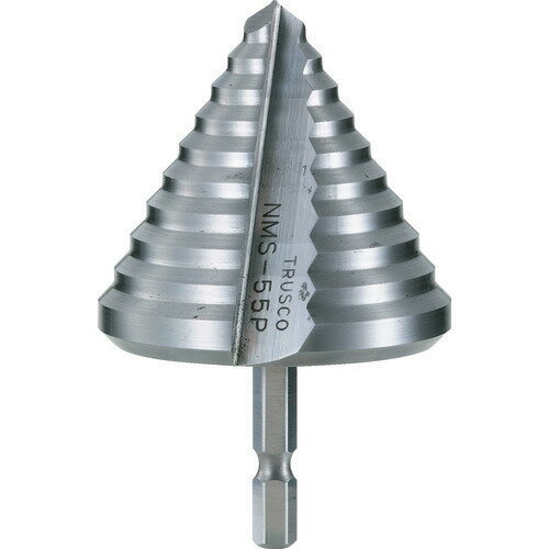オレンジブック トラスコ中山　TRUSCOTRUSCO 六角軸樹脂用ステップドリル 2枚刃 45〜55mm 〔品番:NMS55P〕[ 注番:2871815]特長●六角軸で、インパクトドライバーにワンタッチで装着できます。●樹脂材の穴径拡大・...