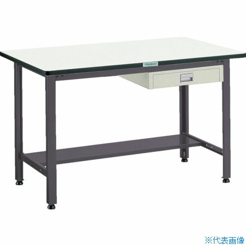 オレンジブック トラスコ中山　TRUSCOTRUSCO 中荷重作業台(500kg)AEW型 1800X900XH740 薄型1段引出付 ダークグレー色 〔品番:AEWS1890UDC1〕[ 注番:2891719]特長●主要部が溶接構造のため...