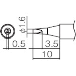 オレンジブック トラスコ中山　TRUSCO白光 こて先 1.6D型 〔品番:T12D16〕[ 注番:2945975]特長仕様●適合機種：FM-2027・FM-2028●コテ先名称：1.6D型仕様2●鉛フリーはんだ対応●適合ステーション本体：...