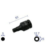 オレンジブック トラスコ中山　TRUSCOナック ヘキサゴンレンチソケット ショートタイプ 差込角12.7x対辺5mm 〔品番:405C〕[ 注番:2962721]特長●六角穴付きボルト、六角穴付き止めねじ専用のショートタイプです。●インパ...