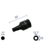 オレンジブック トラスコ中山　TRUSCOナック ヘキサゴンレンチソケット ショートタイプ 差込角12.7x対辺17mm 〔品番:417C〕[ 注番:2962861]特長●六角穴付きボルト、六角穴付き止めねじ専用のショートタイプです。●イン...