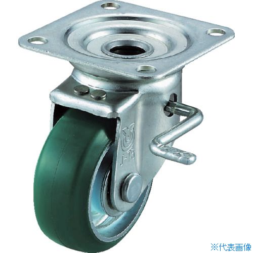 オレンジブック トラスコ中山　TRUSCOユーエイ プレート式 自在 キャスター ウレタン 車輪径130mm ストッパー付き Jタイプ JB(R)型 取付寸法82×82(75×75) 〔品番:UWJB130R〕[ 注番:2963272]特長...
