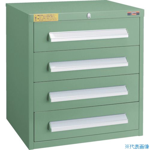 オレンジブック トラスコ中山　TRUSCOTRUSCO WLVR型キャビネット 500X412XH540 引出4段 緑 〔品番:WLVR542〕[ 注番:3011615]特長●オールロックシリンダ錠で一度にすべての引き出しにロックができます...