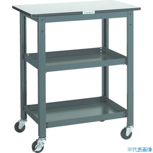 オレンジブック トラスコ中山　TRUSCOTRUSCO WHT型作業台補助テーブルワゴン 750X450XH900 〔品番:WHT4575H〕[ 注番:3012735]特長●ワゴンに天板が付いており、天面での作業も可能です。●キャスターは7...