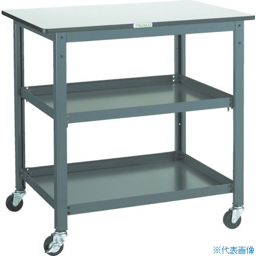 オレンジブック トラスコ中山　TRUSCOTRUSCO WHT型作業台補助テーブルワゴン 900X600XH900 〔品番:WHT6090H〕[ 注番:3012778]特長●ワゴンに天板が付いており、天面での作業も可能です。●キャスターは7...