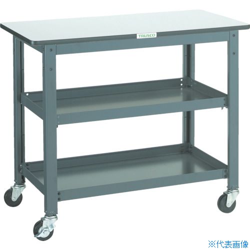 オレンジブック トラスコ中山　TRUSCOTRUSCO WHT型作業台補助テーブルワゴン 900X450XH740 〔品番:WHT4590〕[ 注番:3012808]特長●ワゴンに天板が付いており、天面での作業も可能です。●キャスターは75...