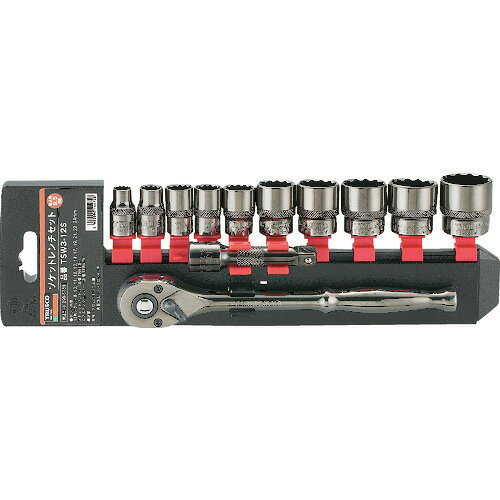 オレンジブック トラスコ中山　TRUSCOTRUSCO ソケットレンチセット 12角タイプ 差込角9.5 12S 〔品番:TSW312S〕[ 注番:3019781]特長●ノンクロムメッキ（ニッケルメッキ）処理で、環境に優しいです。（ラチェッ...