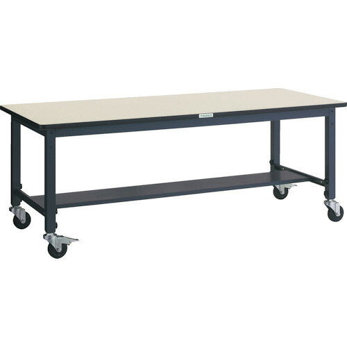 オレンジブック トラスコ中山　TRUSCOTRUSCO 軽荷重作業台高さ調節式(100kg)AWM型 1800X900XH806〜1016 φ100キャスター付 ダークグレー色 〔品番:AWMR1890C100〕[ 注番:3031888]特...