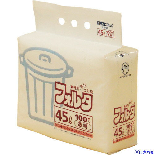 オレンジブック トラスコ中山　TRUSCOサニパック F-4C 環優包装ゴミ袋フォルタ 45L 透明 (1袋(PK)＝100枚入) 〔品番:F4CCL〕[ 注番:3037533]特長●焼却しても塩化水素などの有害ガスを発生しないポリエチレン...