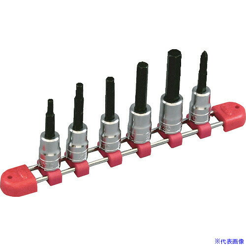 オレンジブック トラスコ中山　TRUSCOKTC 9.5sq.ヘキサゴンビットソケットセット[6コ組] 〔品番:TBT306H〕[ 注番:3077462]特長●ビット部は差込式で、交換が可能です。●差込角側は応力の集中を防ぐパワーフィット形...