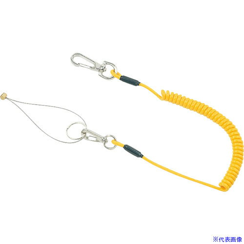 オレンジブック トラスコ中山　TRUSCOタジマ 安全ロープ イエロー 〔品番:AZROPY〕[ 注番:3086178]特長●芯材にナイロンを使用したコイル形状で、強い力で引っぱった後でも伸びたままになりません。（最大1815mmまで伸びま...