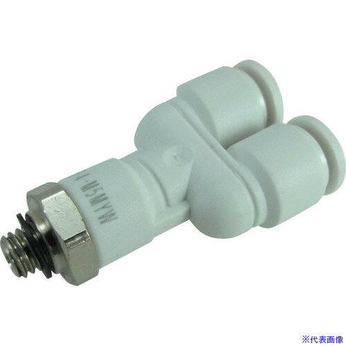 オレンジブック トラスコ中山　TRUSCOチヨダ ファイブメイルブランチワイ W(白)4mm・M5X0.8 〔品番:F4M5MYW〕[ 注番:3136841]特長●PBT樹脂を採用し、スパッタ等の延焼事故を防止。●空気圧汎用型継手では初の軽...