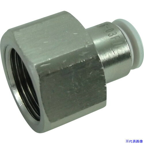 オレンジブック トラスコ中山　TRUSCOチヨダ ファイブフィメイルコネクタ W(白)6mm・RC3/8 〔品番:F603FW〕[ 注番:3136981]特長●PBT樹脂を採用し、スパッタ等の延焼事故を防止。●空気圧汎用型継手では初の軽量化...