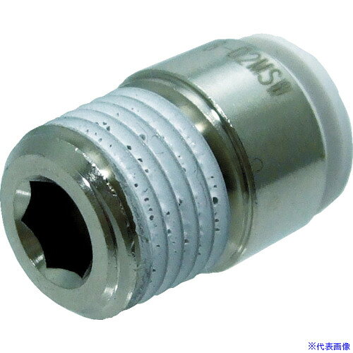 オレンジブック トラスコ中山　TRUSCOチヨダ チューブ継手 ファイブ六角穴付メイルコネクター W(白) 8mm・R1/4 〔品番:F802MSW〕[ 注番:3137155]特長●PBT樹脂を採用し、スパッタ等の延焼事故を防止。●空気圧汎...