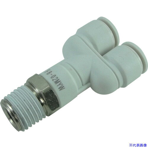 オレンジブック トラスコ中山　TRUSCOチヨダ ファイブメイルブランチワイ W(白)8mm・R1/4 〔品番:F802MYW〕[ 注番:3137163]特長●PBT樹脂を採用し、スパッタ等の延焼事故を防止。●空気圧汎用型継手では初の軽量化...