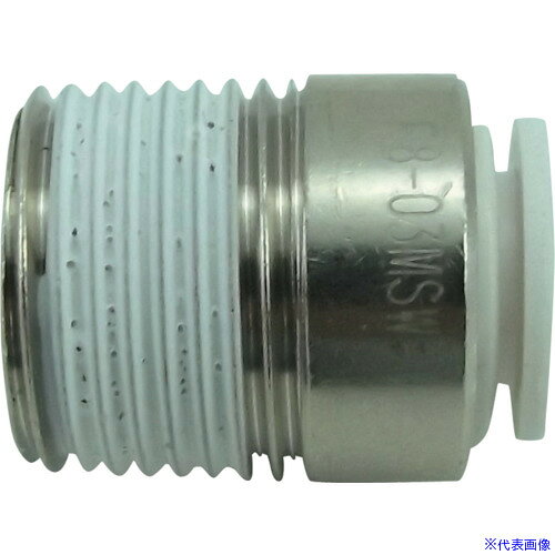 オレンジブック トラスコ中山　TRUSCOチヨダ チューブ継手 ファイブ六角穴付メイルコネクター W(白) 8mm・R3/8 〔品番:F803MSW〕[ 注番:3137201]特長●PBT樹脂を採用し、スパッタ等の延焼事故を防止。●空気圧汎...