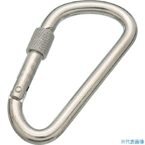 オレンジブック トラスコ中山　TRUSCO水本 ステンレス カラビナD型 SUS316 環付 〔品番:KD10B316〕[ 注番:3158640]特長●荷重をかけた際、長辺に負荷がかかるため、フックに負担がかかりにくい構造になっています。用...