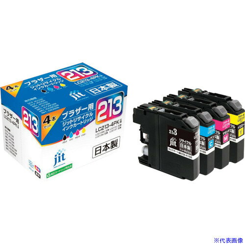 オレンジブック トラスコ中山　TRUSCOjit ブラザー LC213−4PK対応 ジットリサイクルインク JIT−B2134P 4色入り 〔品番:JITB2134P〕[ 注番:3235418]特長●使用済み純正インクカートリッジを回収洗浄...