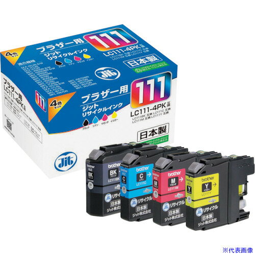 オレンジブック トラスコ中山　TRUSCOjit ブラザー LC111−4PK対応 ジットリサイクルインク JIT−B1114P 4色入り 〔品番:JITB1114P〕[ 注番:3235466]特長●高品質の日本製です。●本社のある山梨県南...