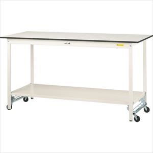 オレンジブック トラスコ中山　TRUSCOヤマテック 軽量作業台 ワークテーブル150シリーズ ワンタッチ移動タイプ 全面棚板付 W750×D750×H950mm シルキーホワイト 〔品番:SUPUH775TTWW〕[ 注番:3241932...