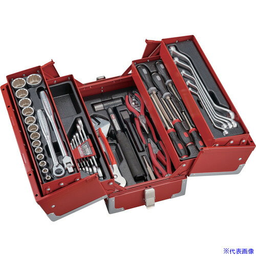 オレンジブック トラスコ中山　TRUSCOTONE 整備用工具セット ツールセット(メンテナンス用) レッド 間口433×奥行220×高さ240mm 〔品番:TSS4331〕[ 注番:3256740]特長●工具を厳選し、各種産業機械の整備に...