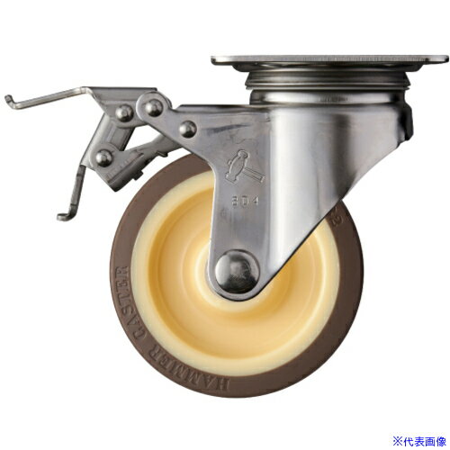 オレンジブック トラスコ中山　TRUSCOハンマー Sシリーズオールステンレス 旋回式ウレタン車輪(ローラーベアリング)100mm ストッパー付 〔品番:315SUB100〕[ 注番:3301036]特長●耐食性・耐水性に優れたオールステン...