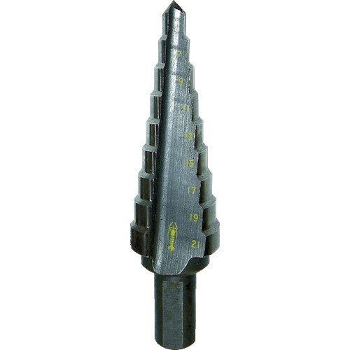 オレンジブック トラスコ中山　TRUSCOロブテックス ステージドリル ノンコーティング 9段 軸径10mm 5−21 〔品番:LB521〕[ 注番:3356477]特長●穴あけ、下穴拡大、修正・面取り、1本で様々な径に対応します。●コバル...