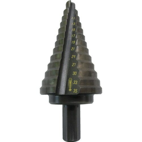 オレンジブック トラスコ中山　TRUSCOロブテックス ステージドリル ノンコーティング 13段 軸径10mm 6−35 〔品番:LB635〕[ 注番:3356531]特長●穴あけ、下穴拡大、修正・面取り、1本で様々な径に対応します。●コバ...