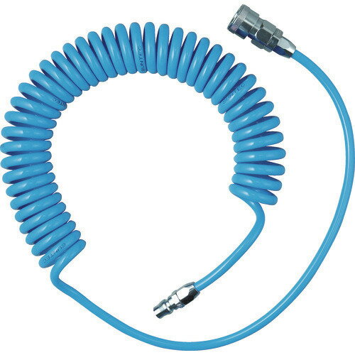 オレンジブック トラスコ中山　TRUSCOTRUSCO αウレタンコイルホースブルー カップリング付 2m 〔品番:TUCH3B〕[ 注番:3362787]特長●高弾性のポリウレタン樹脂チューブをスパイラル加工した製品のため、折れぐせがつき...