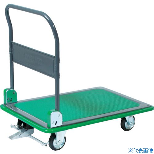 オレンジブック トラスコ中山　TRUSCOTRUSCO ハイグレード運搬車 折りたたみ式 740X460 ストッパー付 〔品番:106SEBN〕[ 注番:3364119]特長●操作が簡単で、「ペダル」を一回踏むとストップ、「ペダル」を蹴り上...