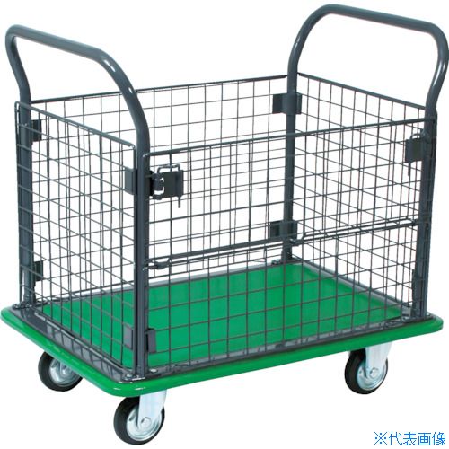 オレンジブック トラスコ中山　TRUSCOTRUSCO ハイグレード運搬車 金網付 740X460 〔品番:107EBN〕[ 注番:3364160]特長●四方の金網で細かな荷物を押して搬送できます。●車輪に標準ラジアルベアリングを採用、軽く...