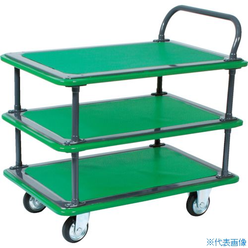 オレンジブック トラスコ中山　TRUSCOTRUSCO ハイグレード運搬車 3段片袖型 740X460 〔品番:105EBN〕[ 注番:3364291]特長●分けて整理しやすい3段式で、ピッキングに最適な台車です。●車輪に標準ラジアルベアリ...