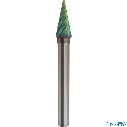 オレンジブック トラスコ中山　TRUSCONRS 超硬バー 円錐rvカット ACCコーティング 刃径8×刃長18.5×軸径6×軸長46.5 ロー付け 〔品番:TCBT2500RVACC〕[ 注番:3368918]特長●切削からバリ取りまで、...