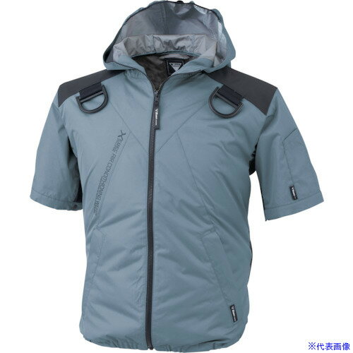 オレンジブック トラスコ中山　TRUSCOXEBEC 空調服遮熱ハーネス半袖ブルゾン(フード付き)XE98105−43−4L ブルーグレー 〔品番:XE98105434L〕[ 注番:3371381]特長●マイナス5度以上の遮熱効果があり、炎...