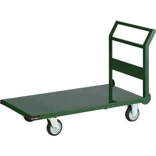 オレンジブック トラスコ中山　TRUSCOTRUSCO 鋼鉄製運搬車 1200X600 Φ150プレス車 緑 〔品番:SH2LN〕[ 注番:3372472]特長●前角部にクッションゴムがあり安全です。●車輪に標準ラジアルベアリングを採用、軽...