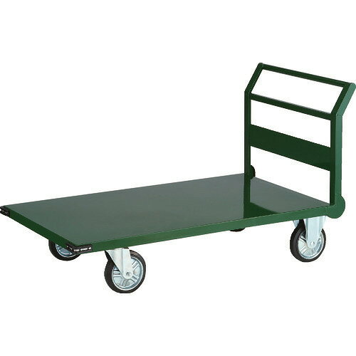 オレンジブック トラスコ中山　TRUSCOTRUSCO 鋼鉄製運搬車 1400X750 Φ200プレス車 緑 〔品番:SH1LN〕[ 注番:3372499]特長●前角部にクッションゴムがあり安全です。●車輪に標準ラジアルベアリングを採用、軽...